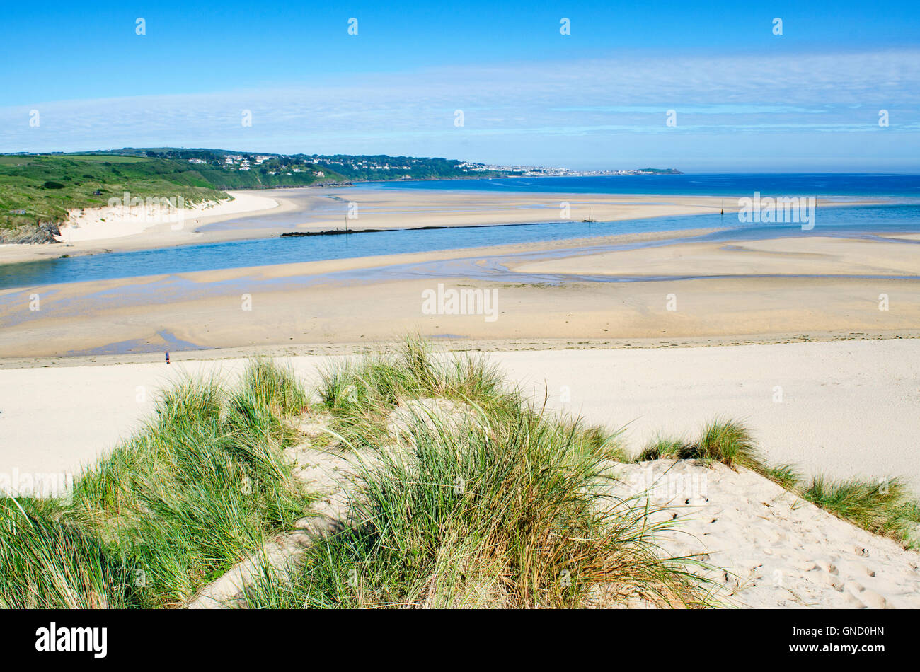 Beaches and estuary at Hayle in Cornwall, England, UK Stock Photo - Alamy