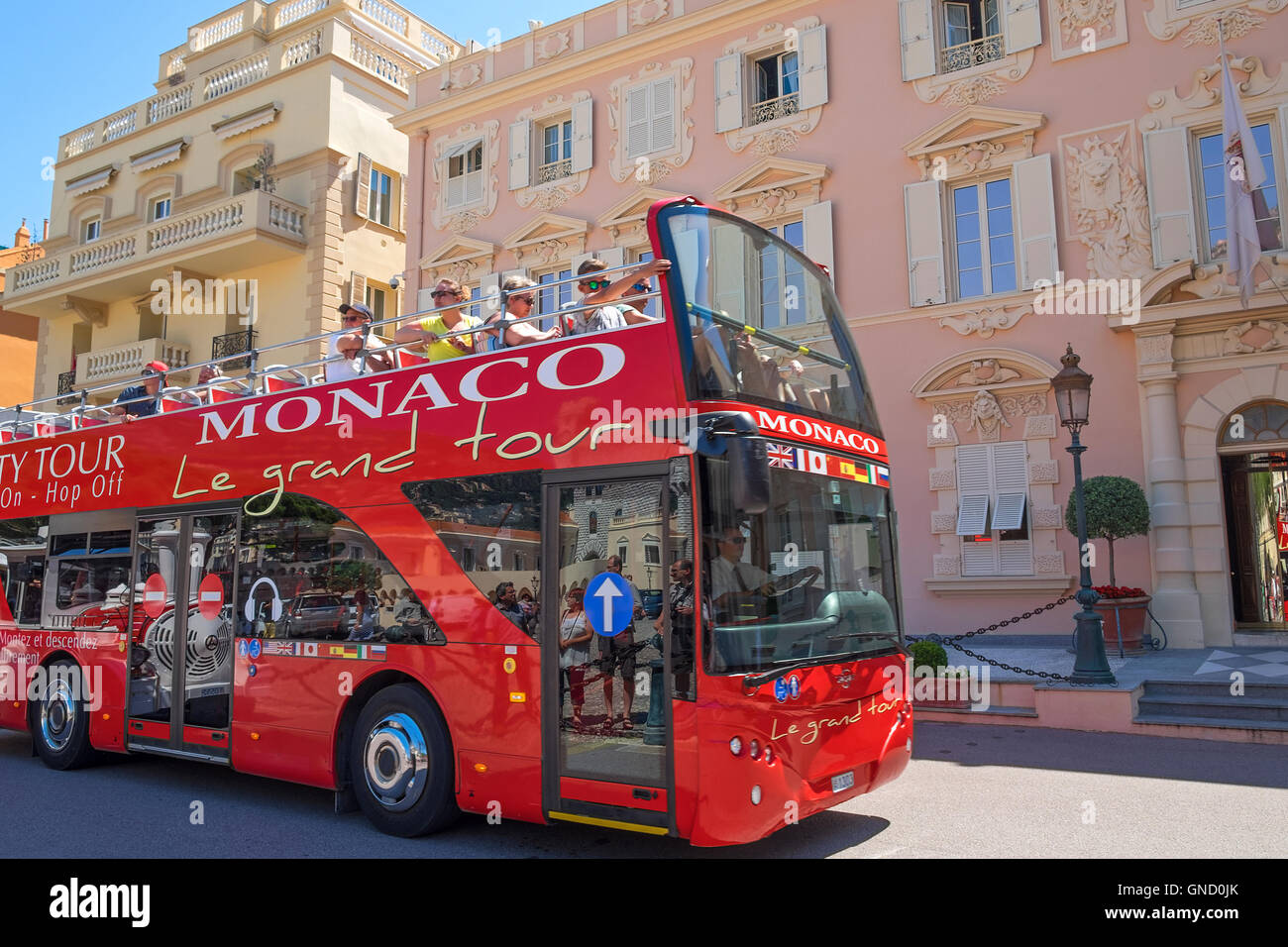 A tour bus in Monaco Stock Photo - Alamy
