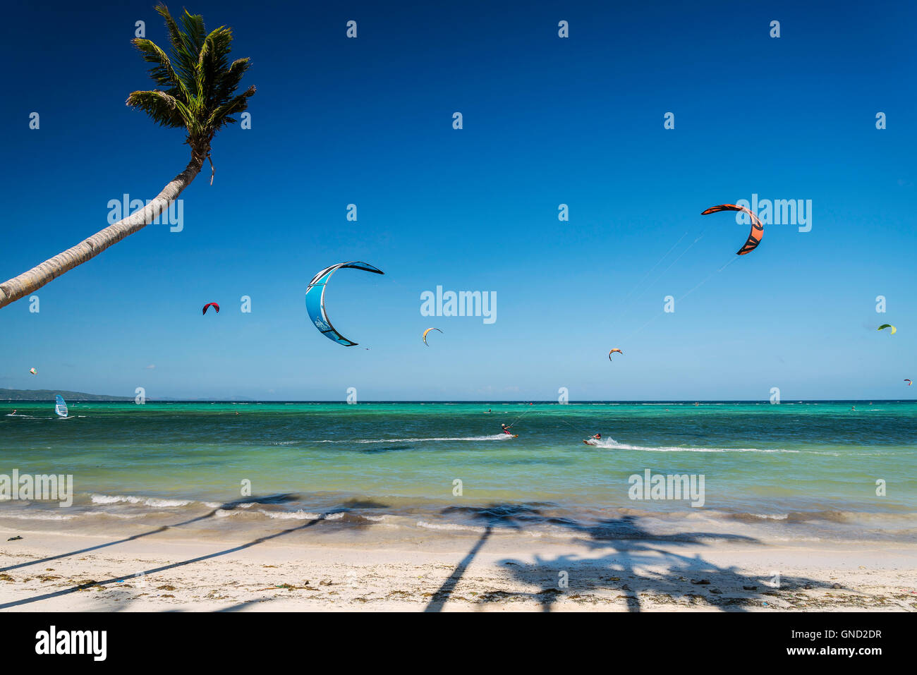famous bolabog kite surfing beach in exotic tropical paradise boracay ...