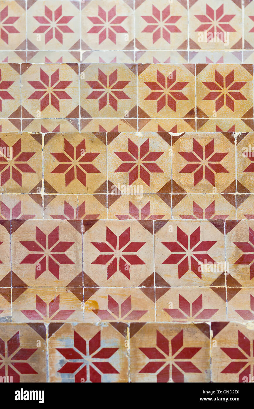 Old vintage floor Tile in color. Ladder patterns. Shallow DOF Stock ...