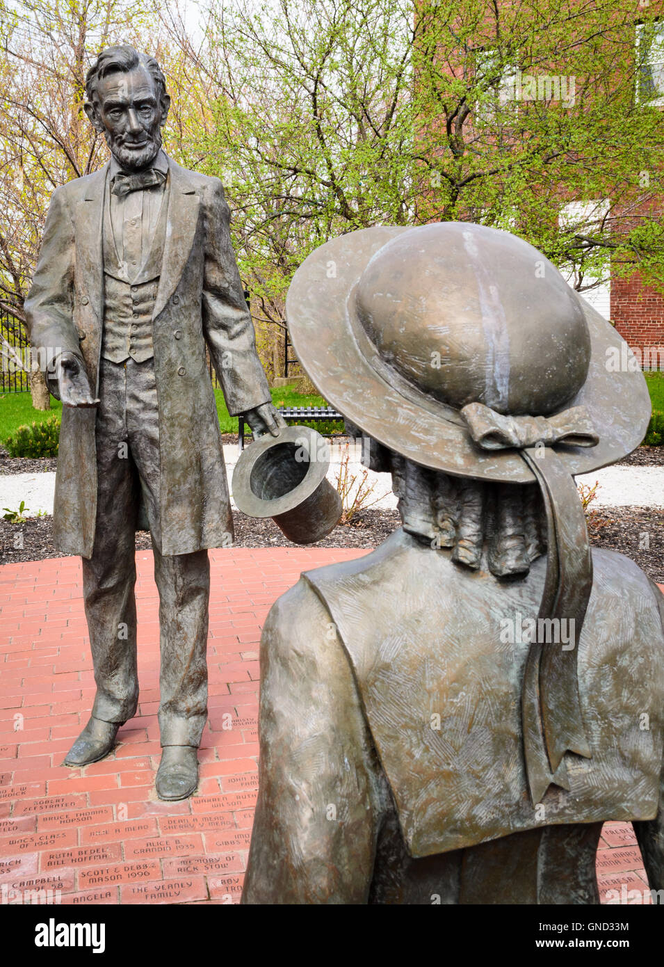 Statue of Grace Bedell and Abraham Lincoln Stock Photo - Alamy