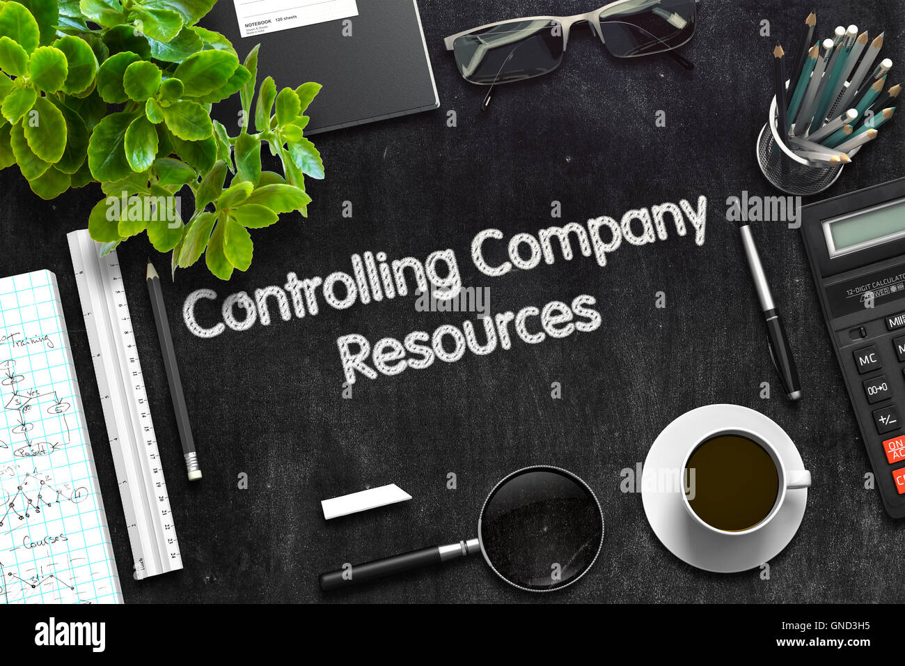 Controlling Company Resources Concept. 3D render Stock Photo - Alamy