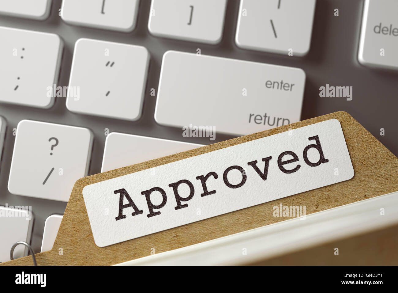 Folder Register Approved. 3D Rendering Stock Photo - Alamy