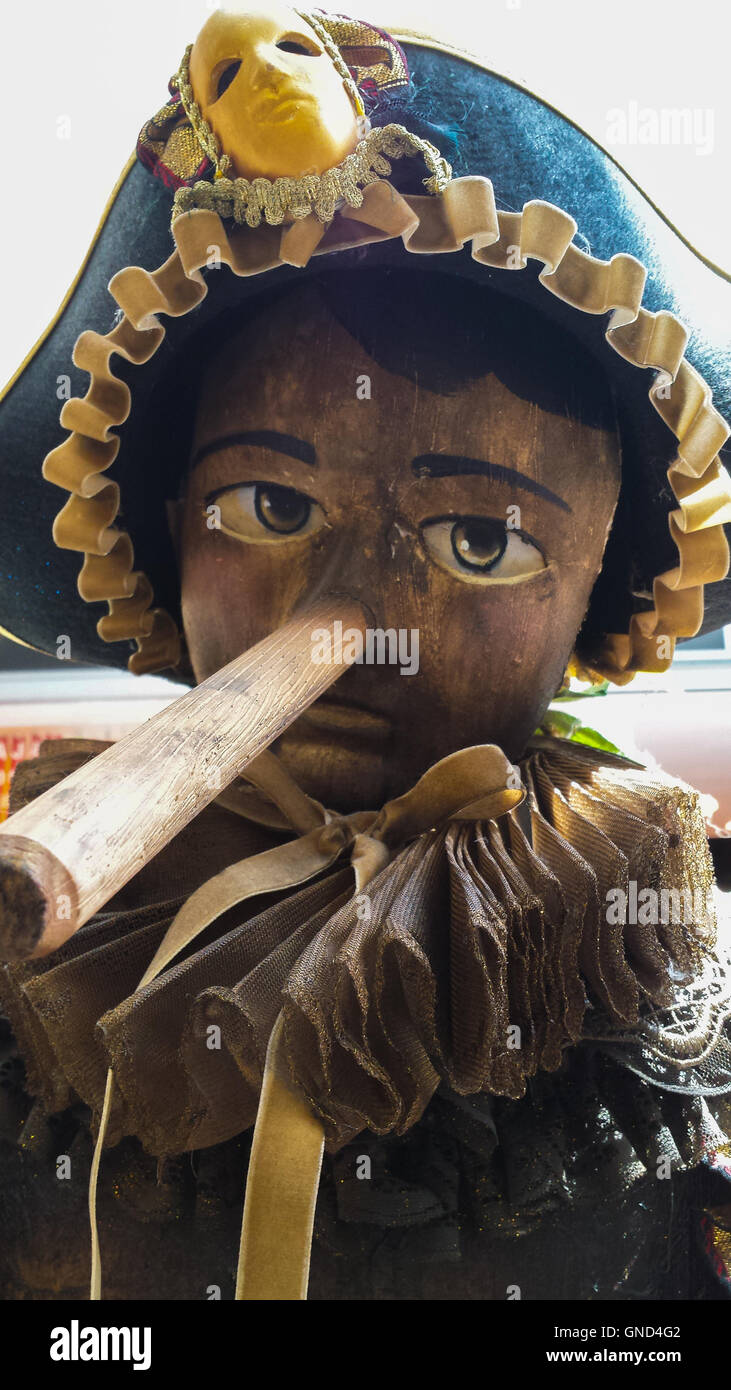 Old wooden puppet Pinocchio Stock Photo - Alamy