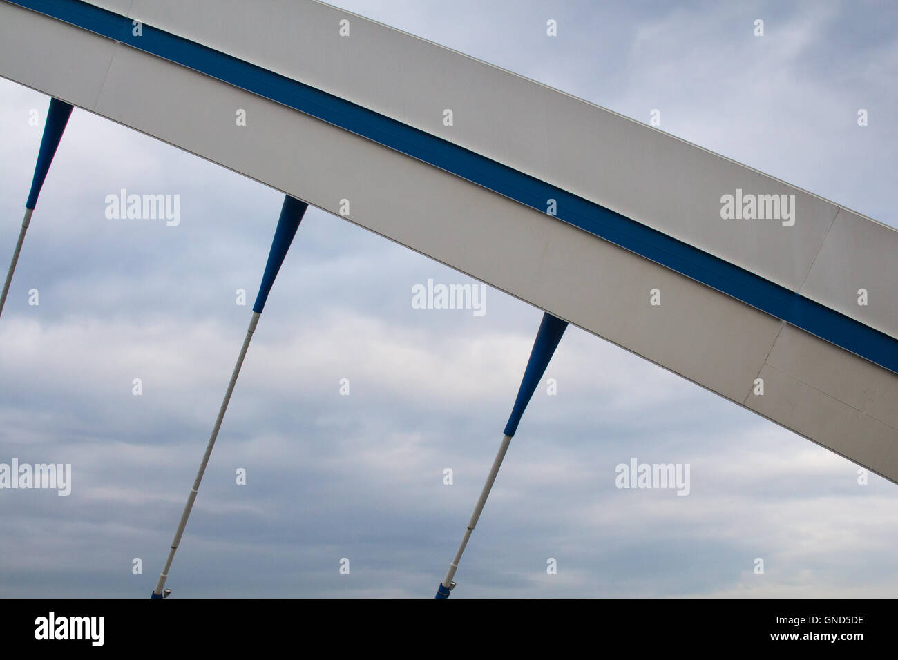 Apollo bridge in Bratislava, Slovakia, uniting banks of river Danube ...