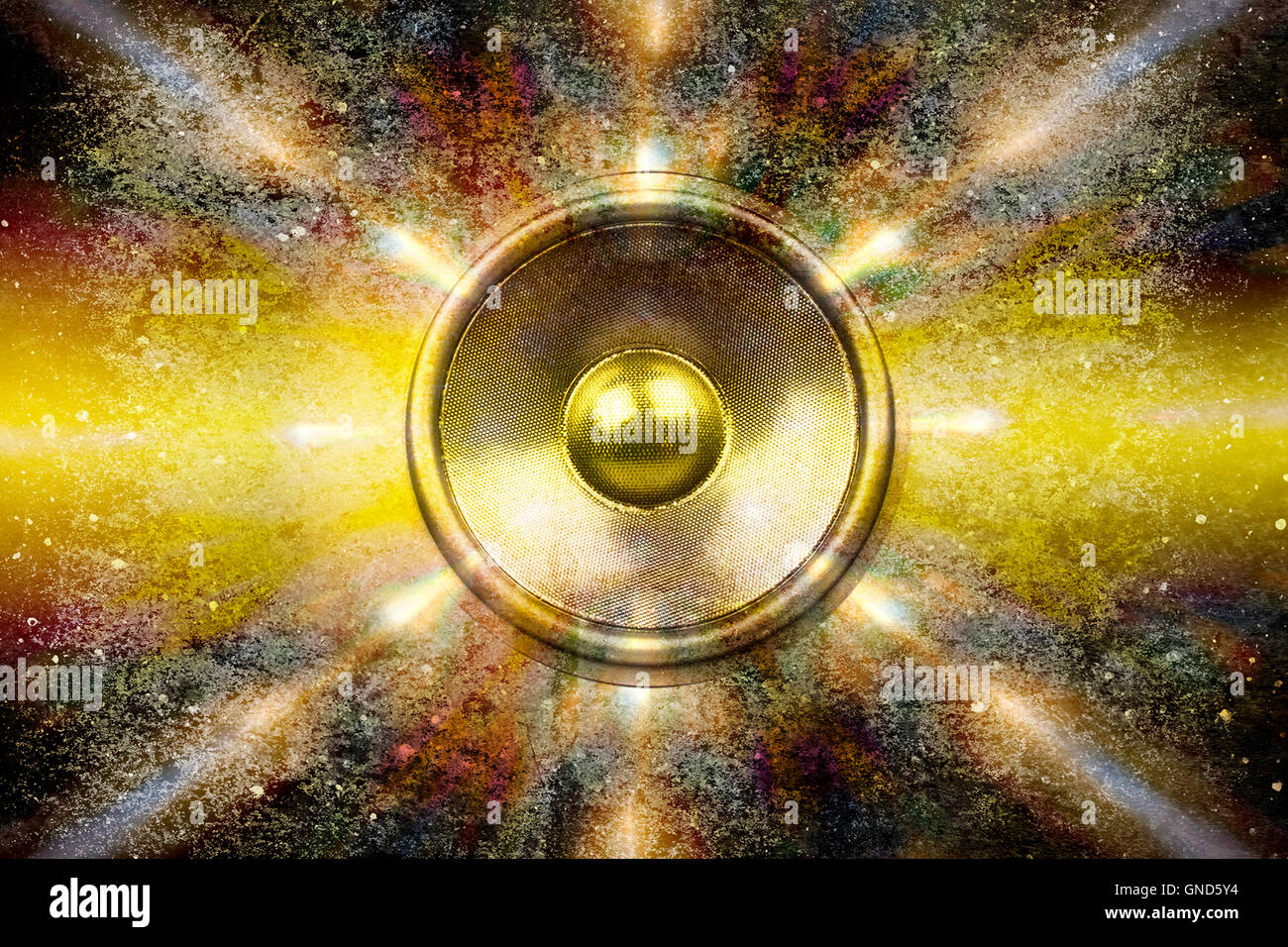 Audio speaker on a textured grunge background Stock Photo - Alamy