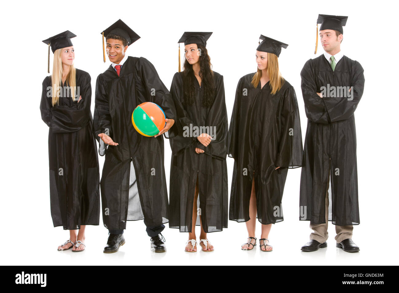 Isolated on white series of a multi-ethnic group of teenagers/young ...