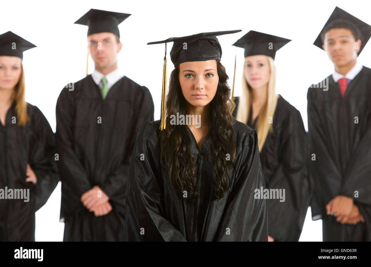 Isolated on white series of a multi-ethnic group of teenagers/young ...