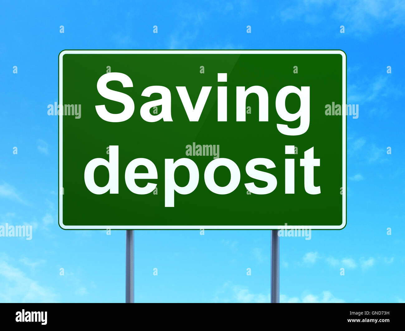 Currency concept: Saving Deposit on road sign background Stock Photo ...