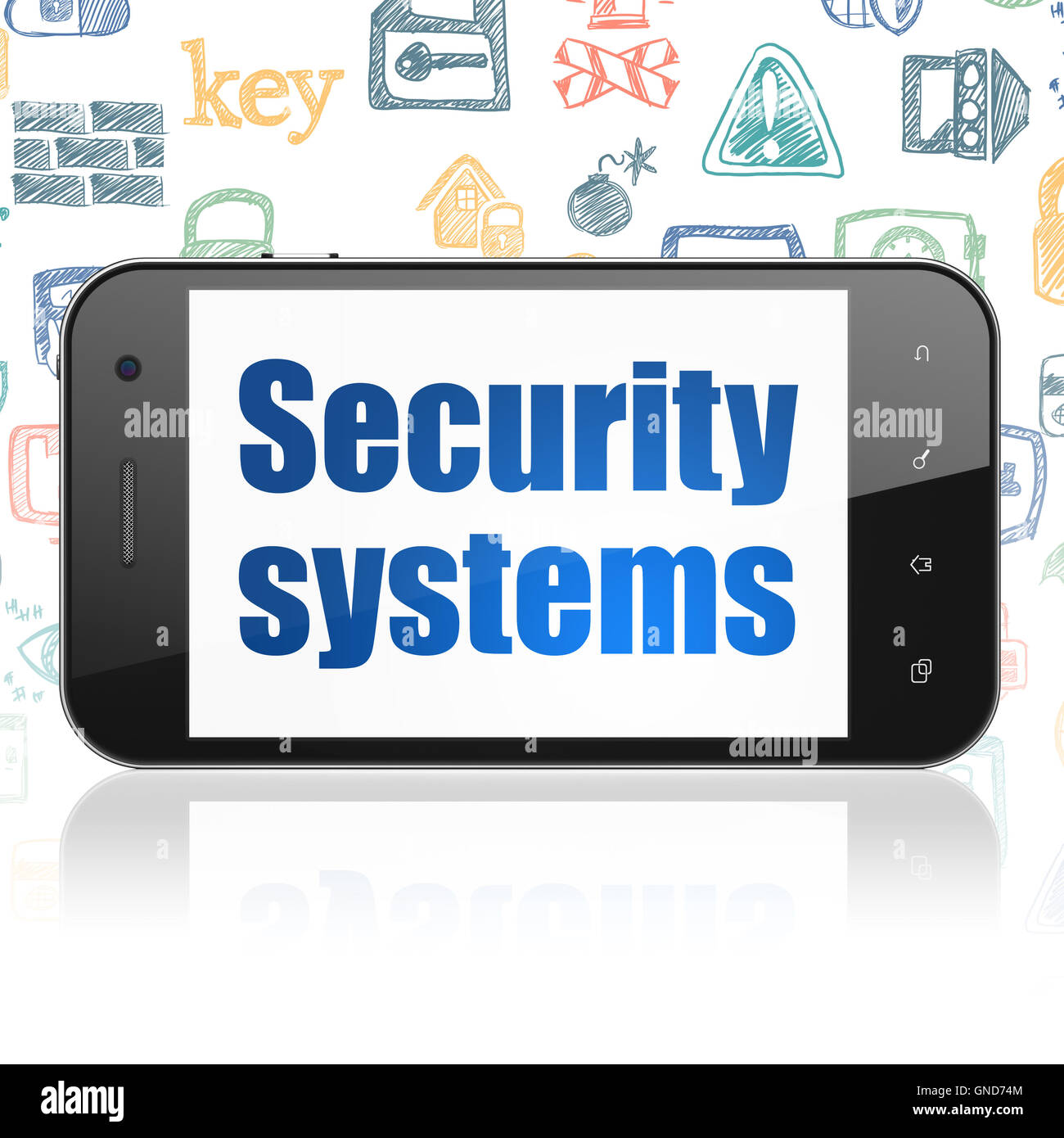 Security concept: Smartphone with Security Systems on display Stock Photo - Alamy