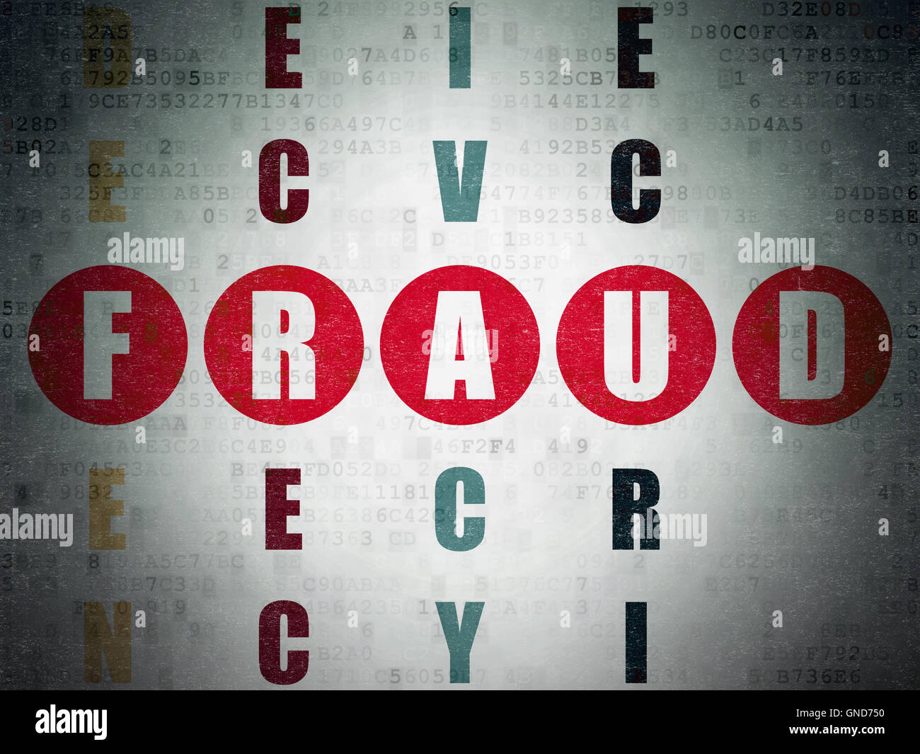 Privacy concept: Painted red word Fraud in solving Crossword Puzzle on ...