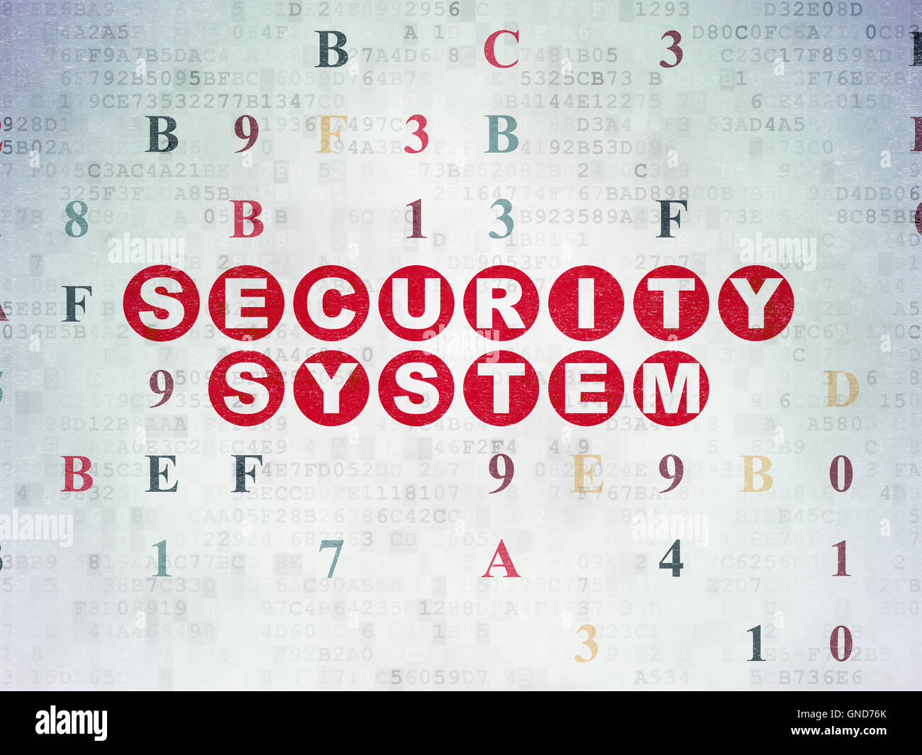 Safety concept: Security System on Digital Data Paper background Stock ...