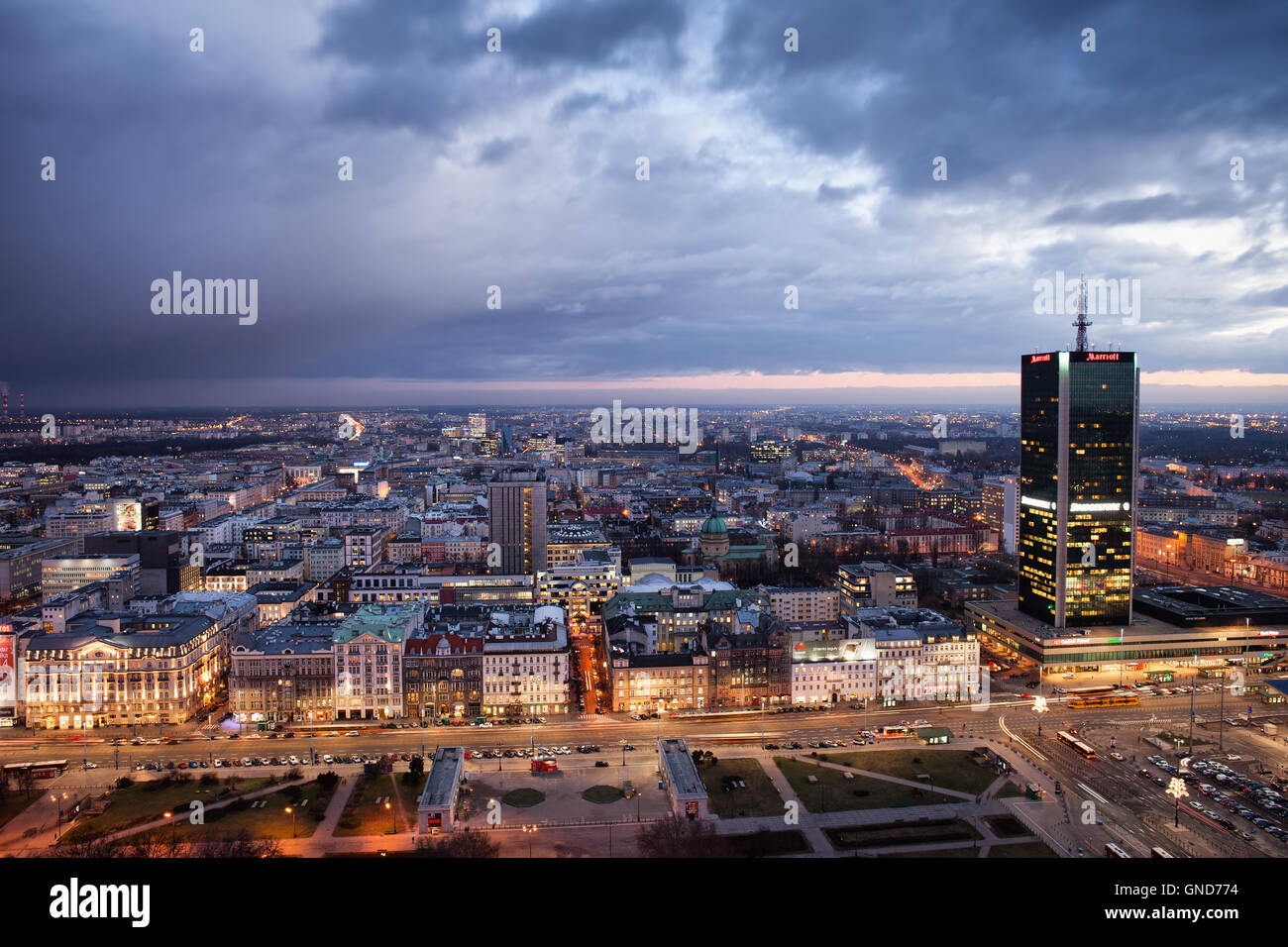 Downtown Poland Old Downtown Of Warsaw, Poland Stock Photo
