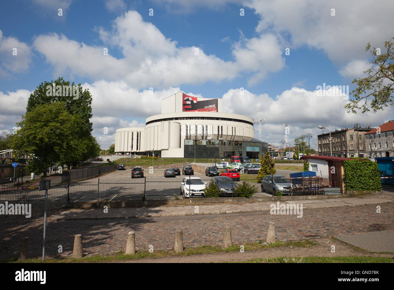 Parking lot, car park in front of Opera Nova in Bydgoszcz, Poland Stock ...