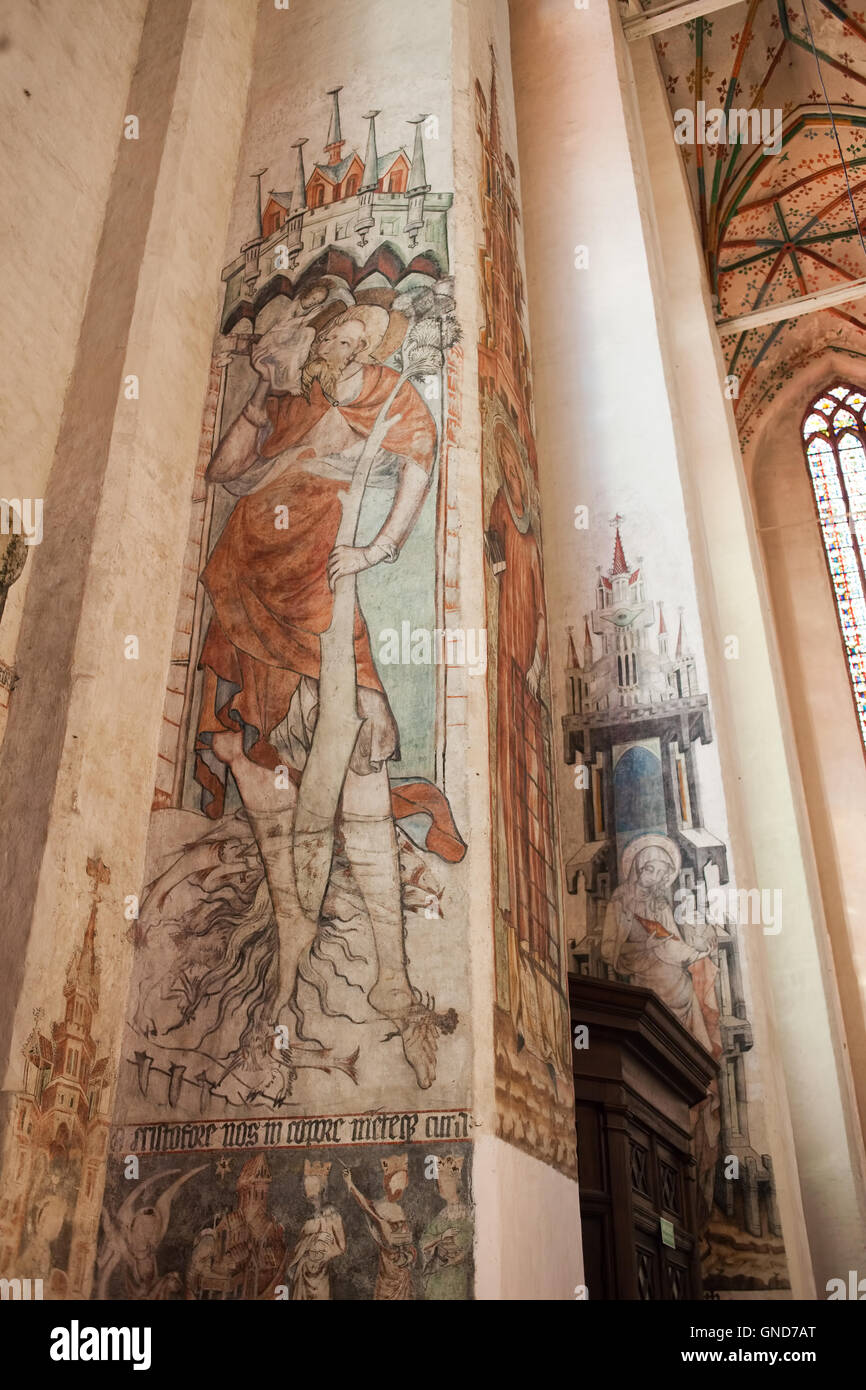 Medieval art, 14th century mural polychromes in St Mary Church (Church ...