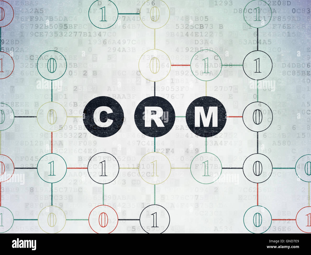 Business concept: CRM on Digital Data Paper background Stock Photo - Alamy