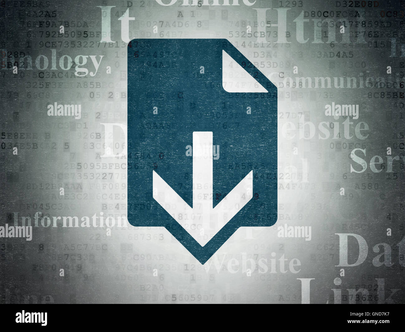 Web development concept: Download on Digital Data Paper background ...