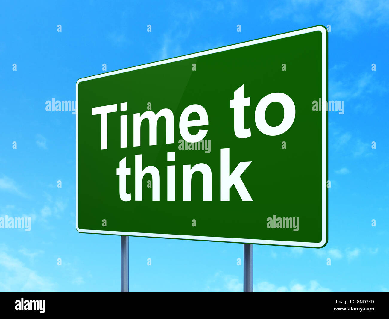Time concept: Time To Think on road sign background Stock Photo - Alamy