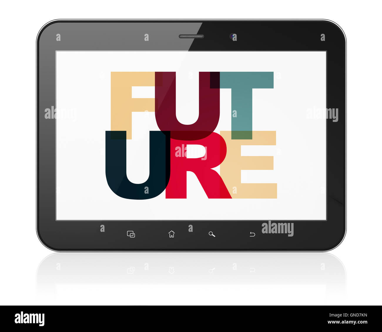 Timeline concept: Tablet Computer with Future on display Stock Photo ...