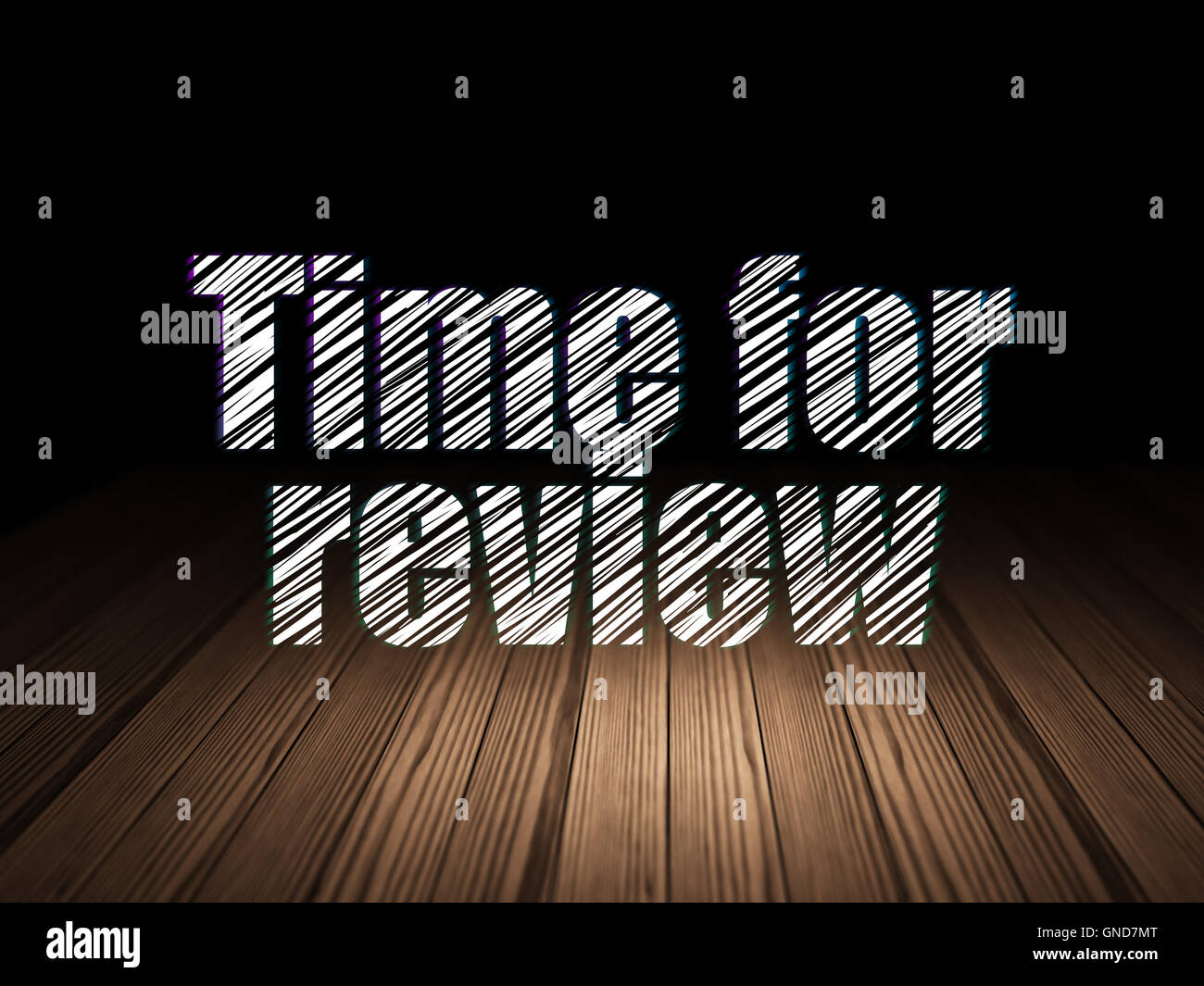 Timeline concept: Time for Review in grunge dark room Stock Photo - Alamy