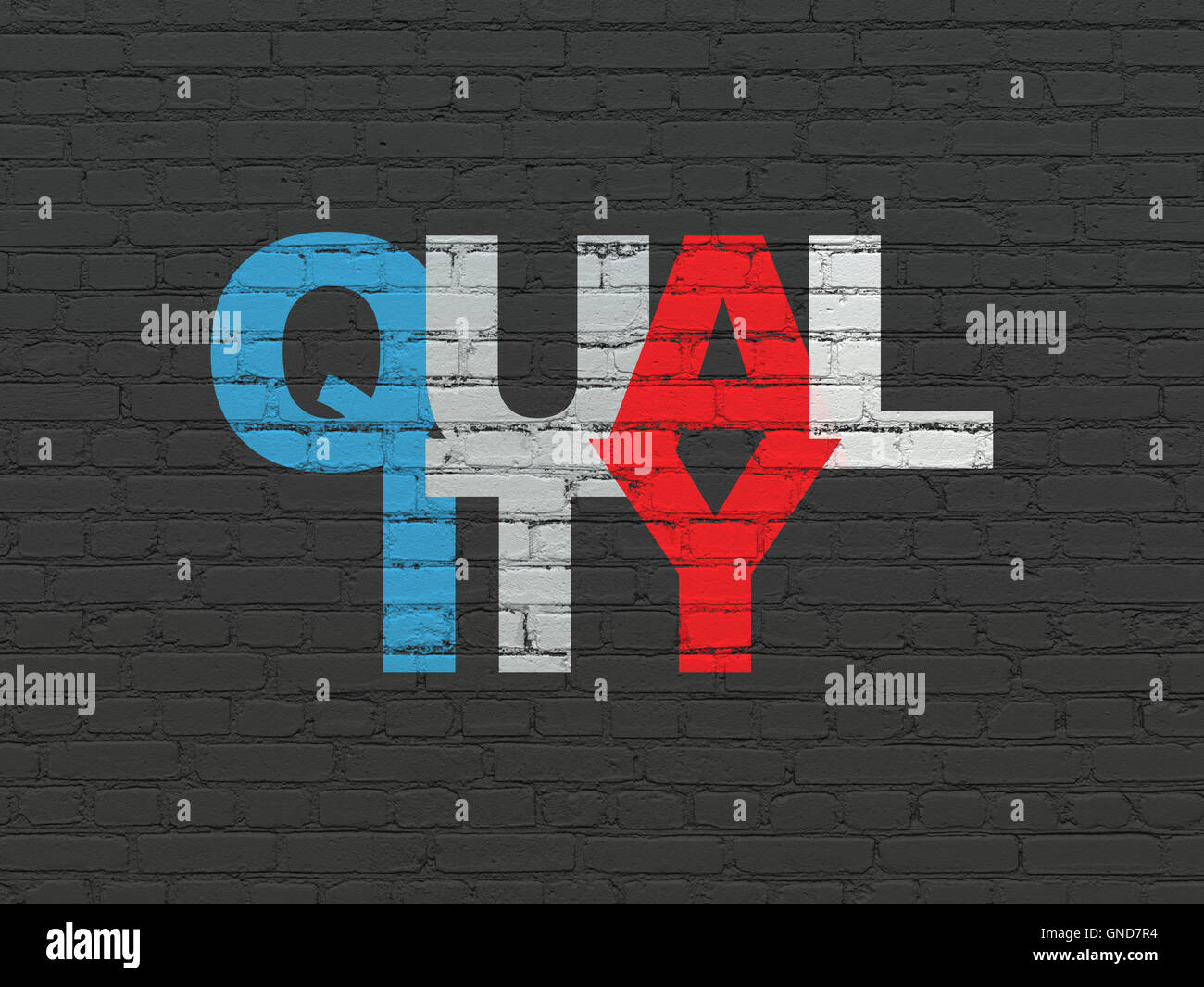 Marketing concept: Quality on wall background Stock Photo - Alamy