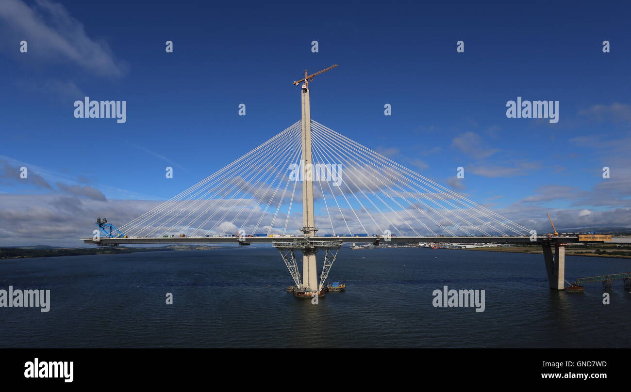 North tower of Queensferry Crossing under construction Firth of Forth ...