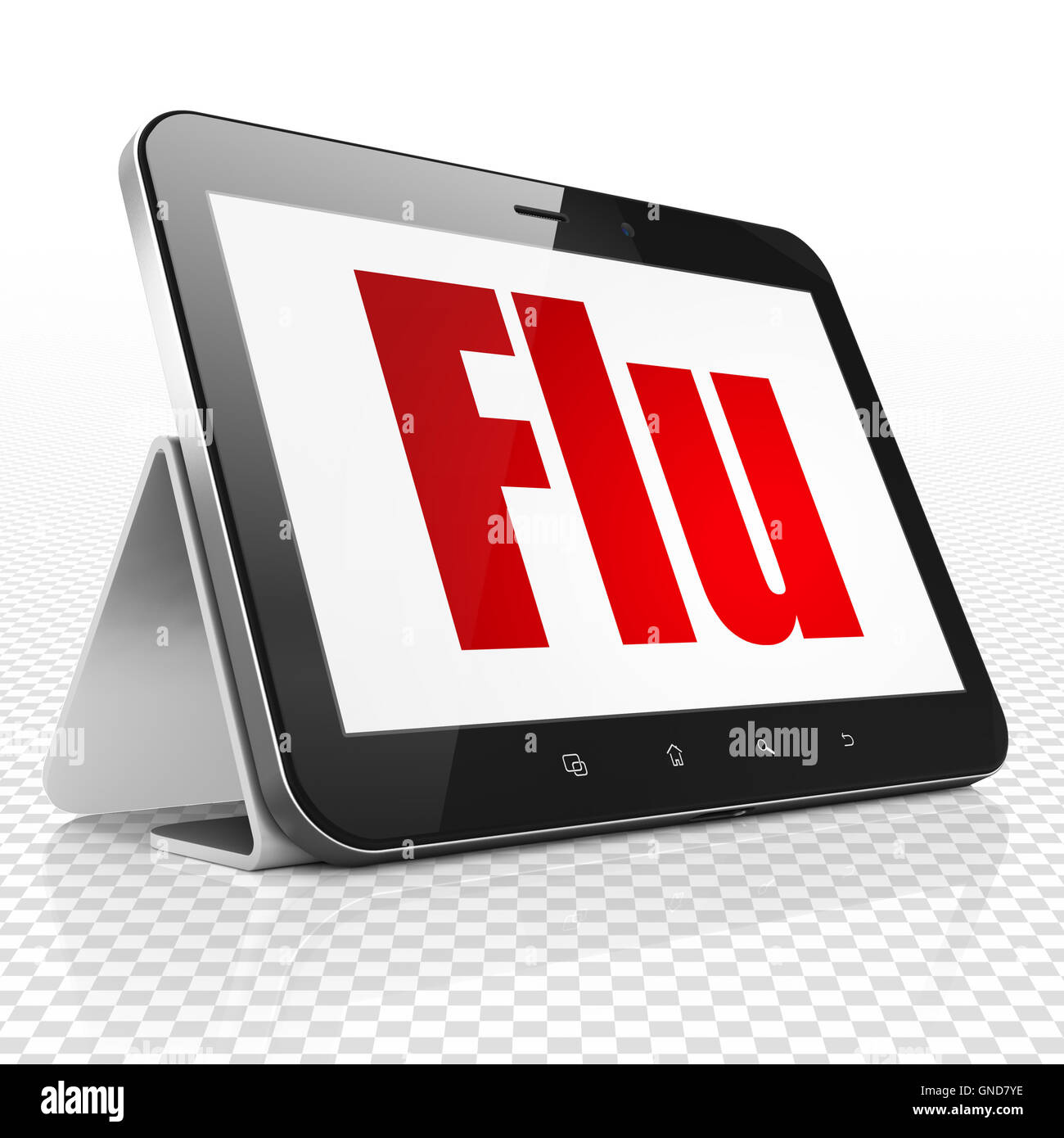 Healthcare concept: Tablet Computer with Flu on display Stock Photo - Alamy