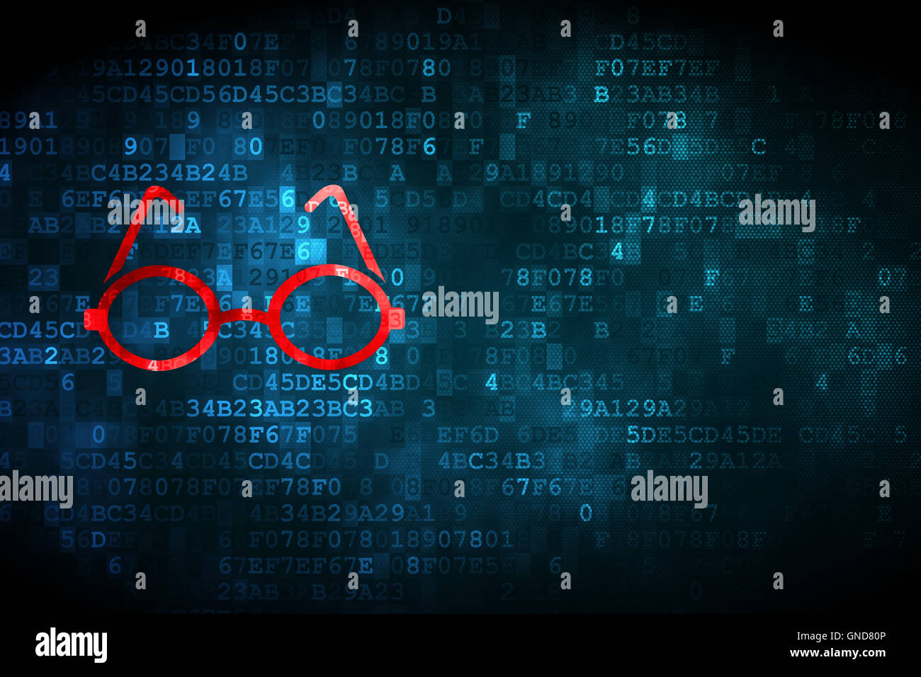 Science concept: Glasses on digital background Stock Photo - Alamy