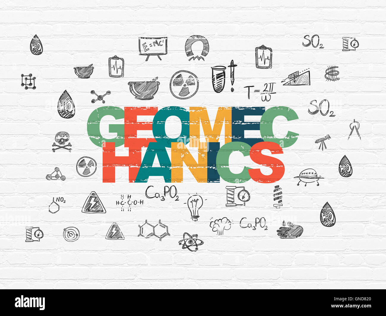 Science concept: Geomechanics on wall background Stock Photo - Alamy