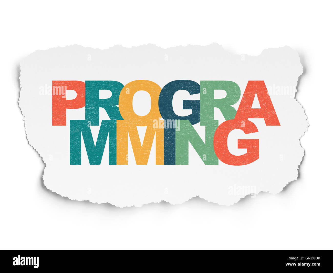 Database concept: Programming on Torn Paper background Stock Photo - Alamy