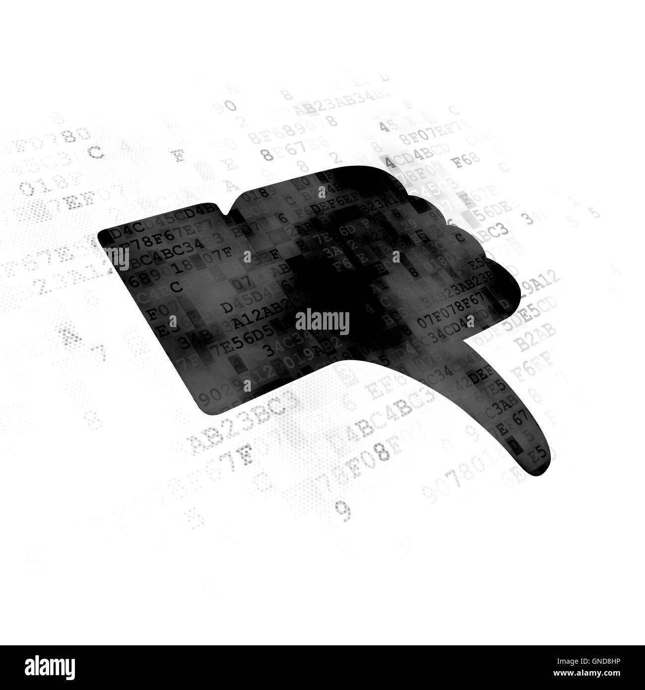 Social network concept: Thumb Down on Digital background Stock Photo ...