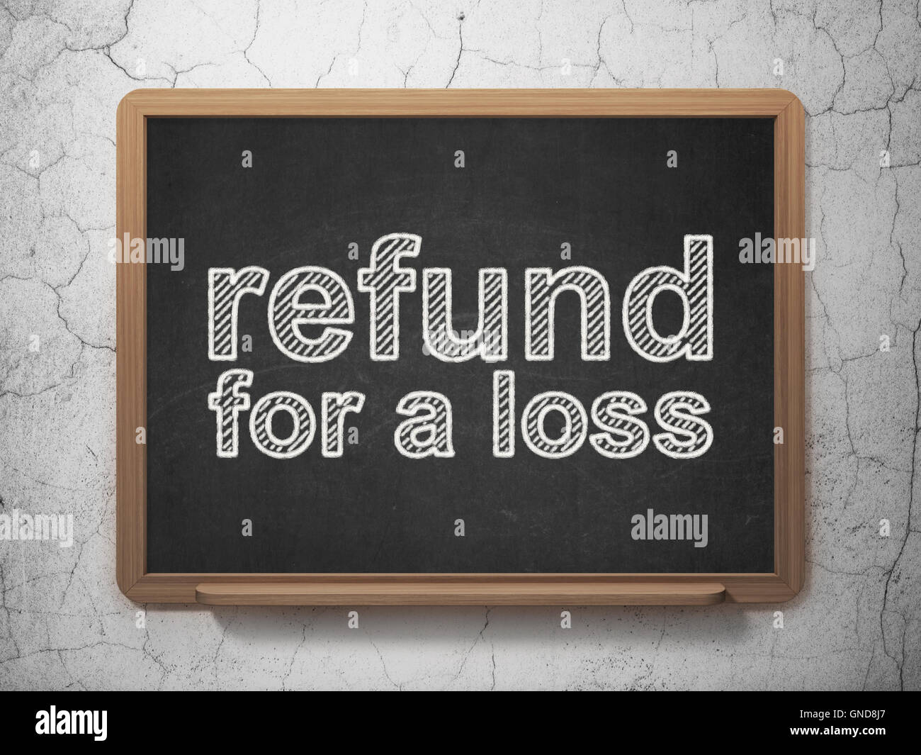 Insurance concept: Refund For A Loss on chalkboard background Stock ...