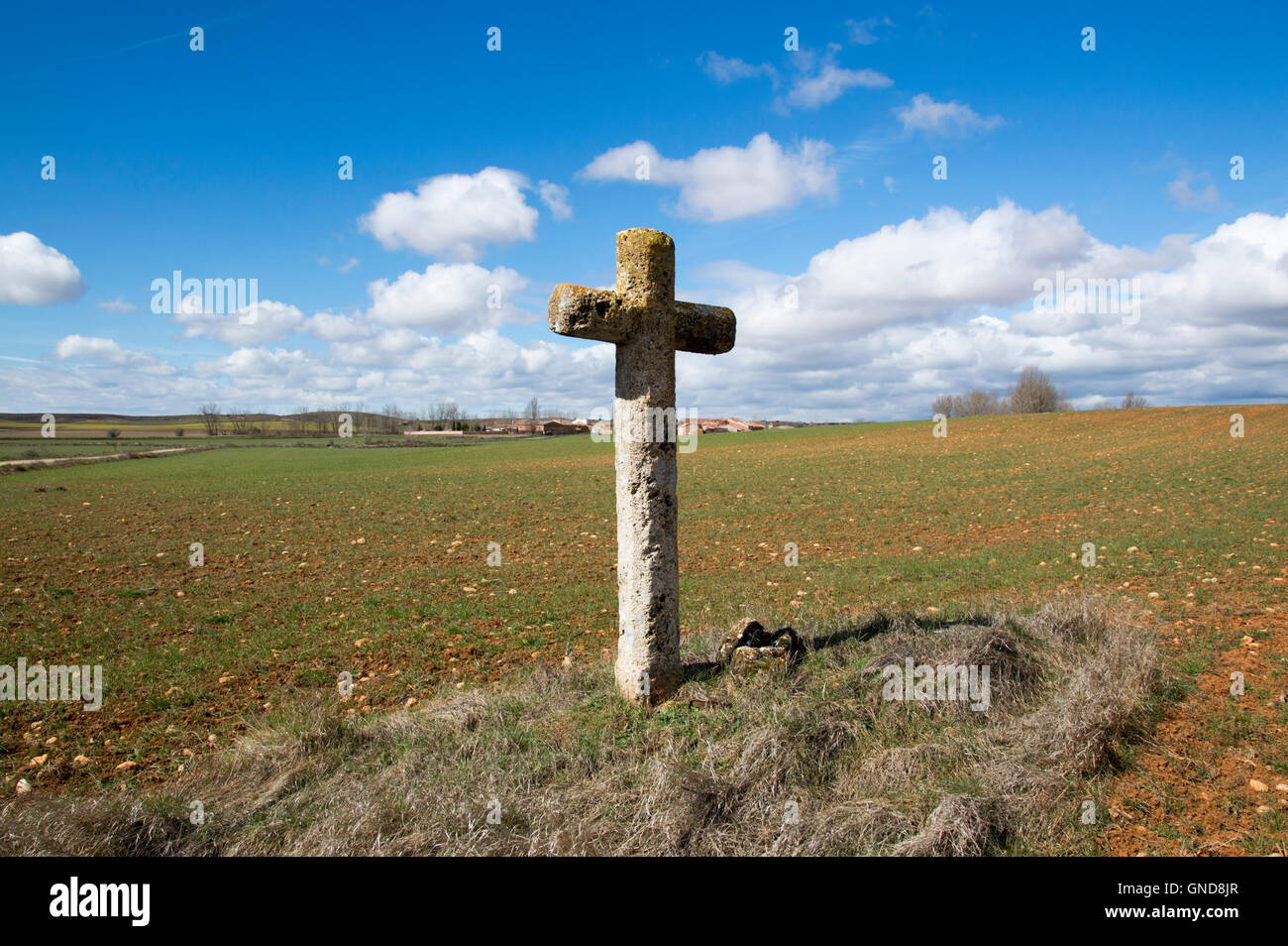 Christian cross in the field Stock Photo - Alamy