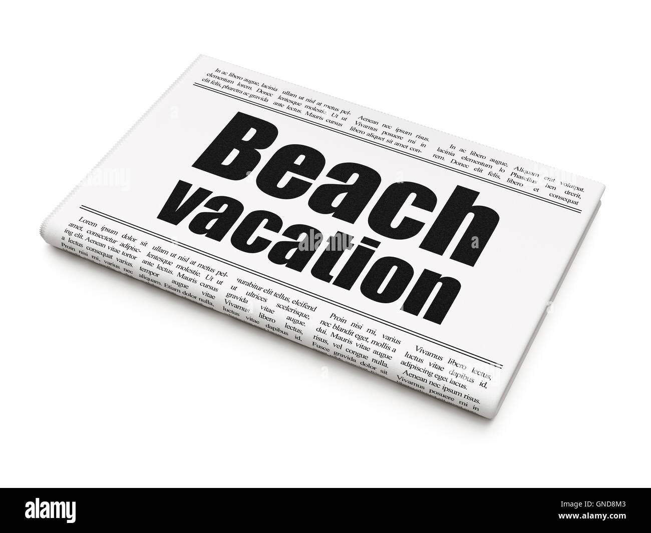 Vacation concept: newspaper headline Beach Vacation Stock Photo - Alamy