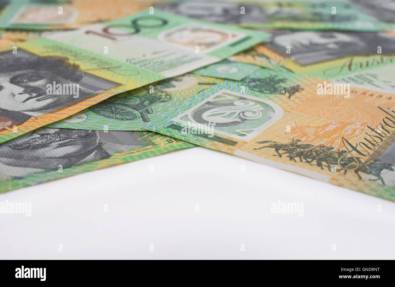 Pile of Australian Hundred Dollar Banknotes Isolated on White Stock ...