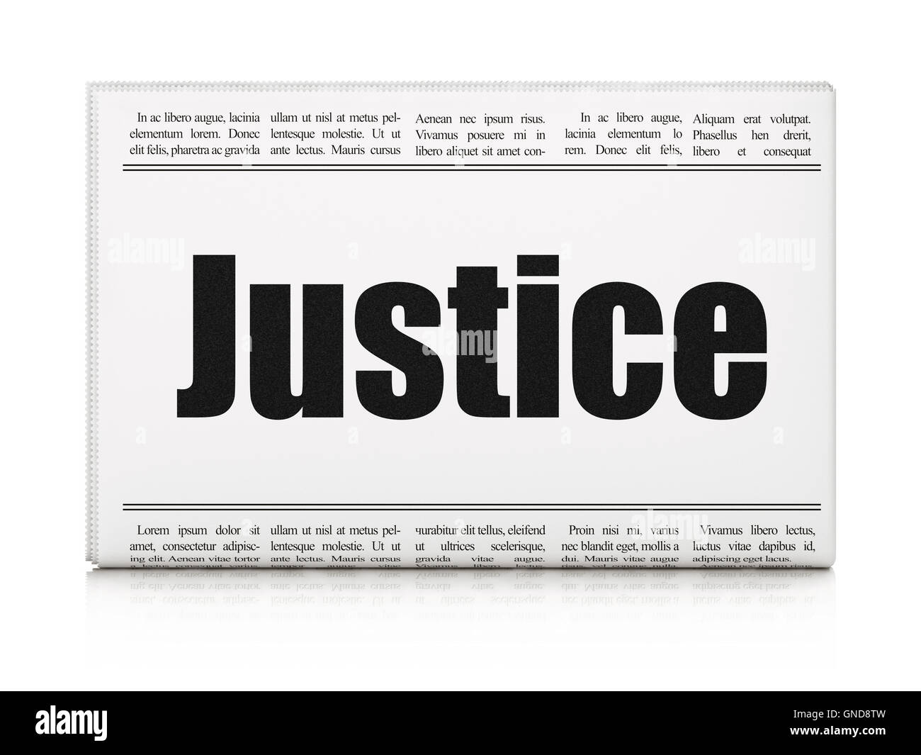 Law concept: newspaper headline Justice Stock Photo - Alamy