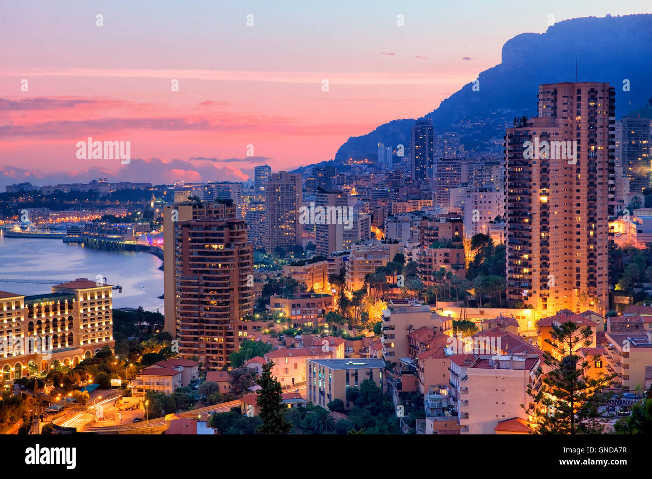 Monte-Carlo at night, Monaco Stock Photo - Alamy