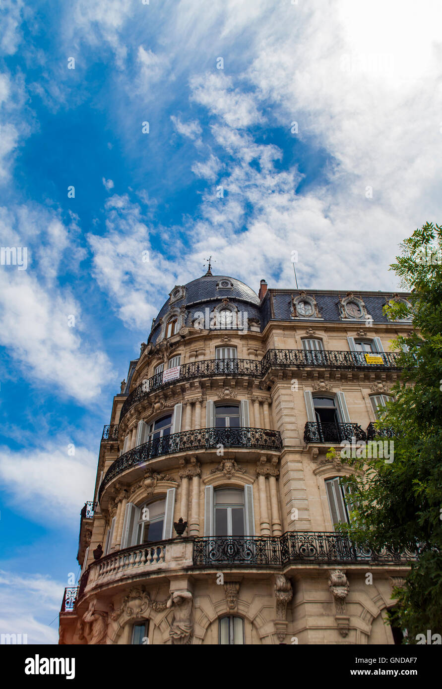 View at traditional building from Montpellier, France Stock Photo - Alamy