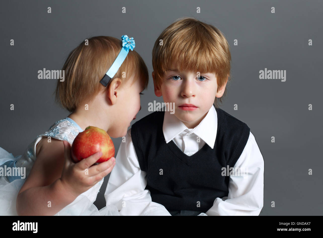 little funny boy ignoring girl Stock Photo - Alamy