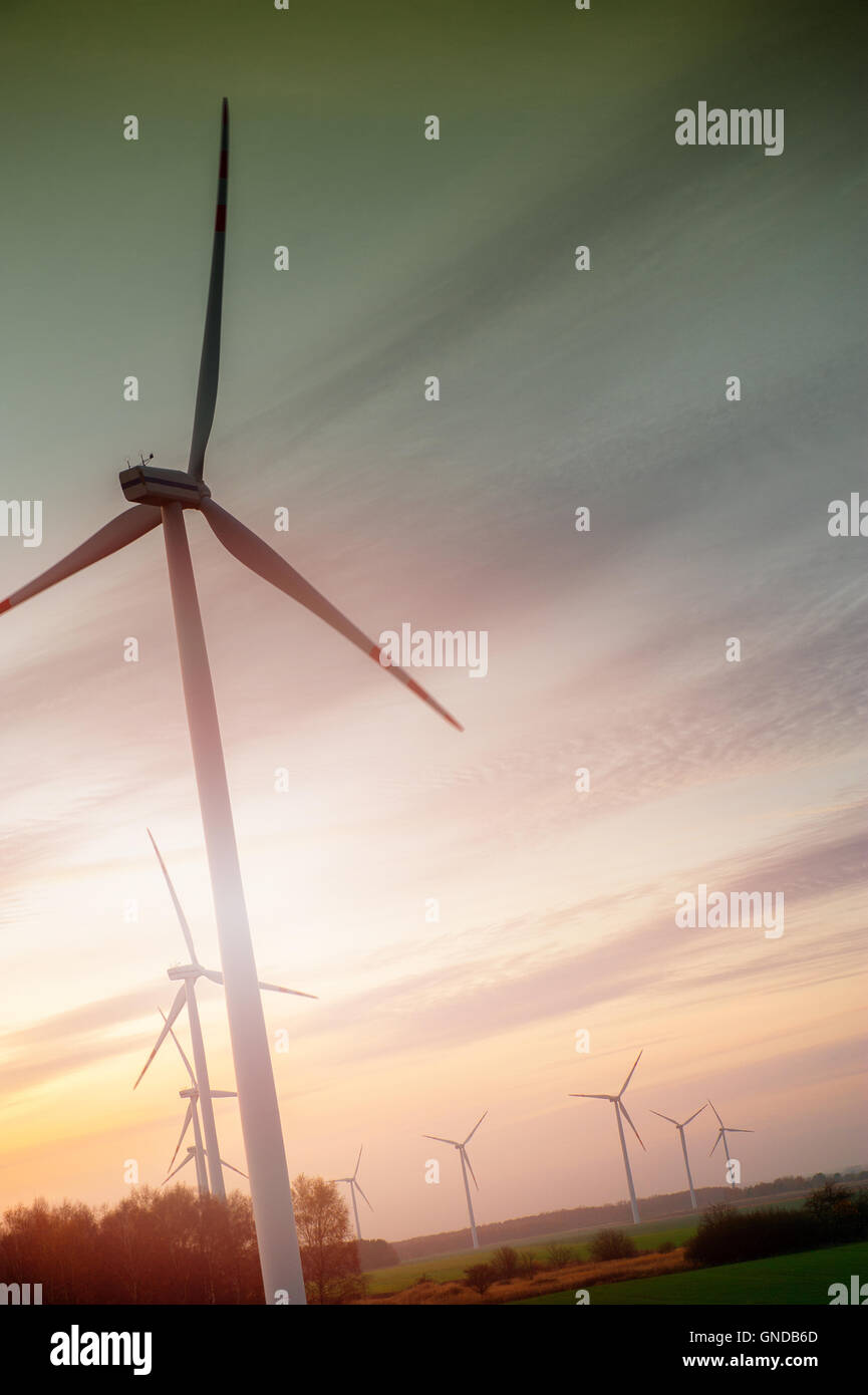 Wind turbine farm rays light hi-res stock photography and images - Alamy