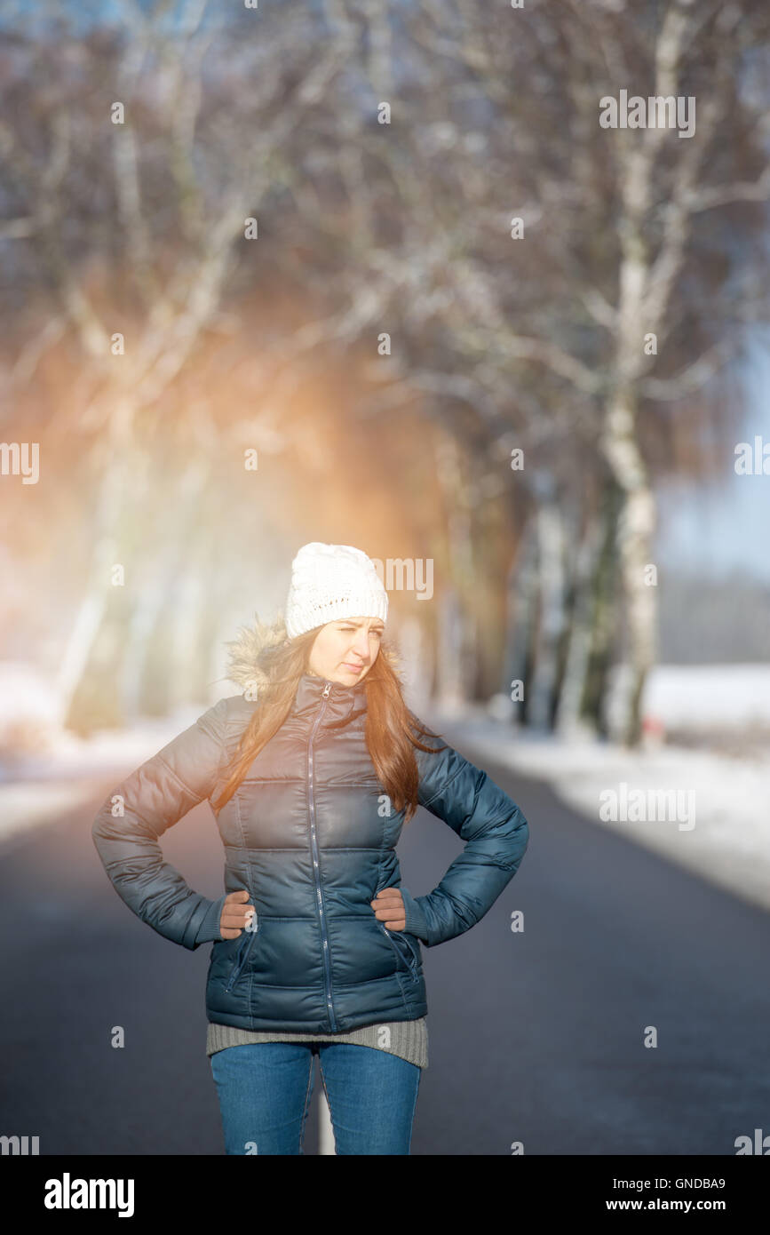 An image of woman in winter scenery Stock Photo - Alamy