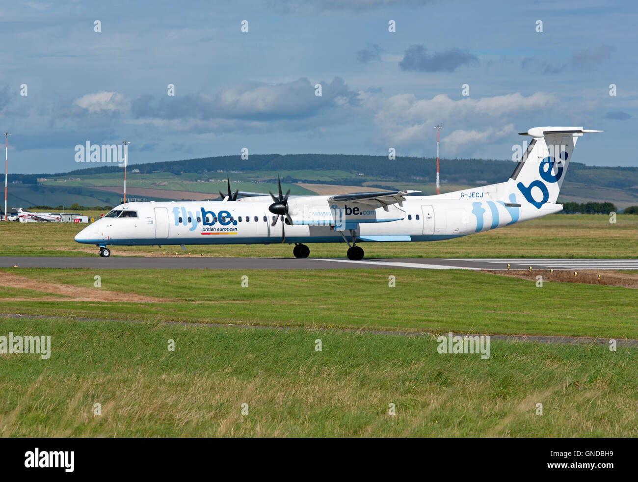 FlyBe Bombardier Dash 8 Q400 arriving at Inverness Airport in North ...
