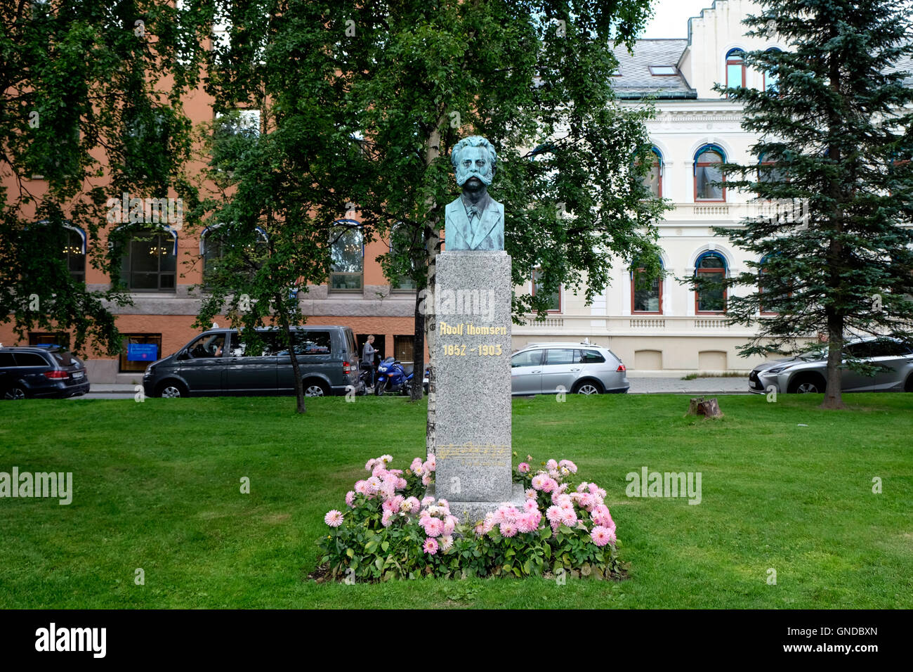 Norway, Tromso, Adolf Thomsen Statue Stock Photo - Alamy