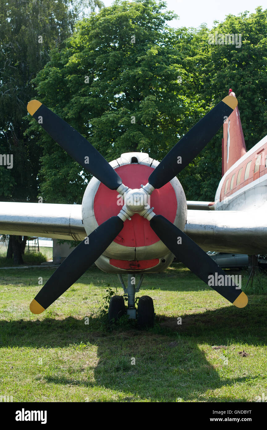 old airplane propeller at the airport field Stock Photo - Alamy