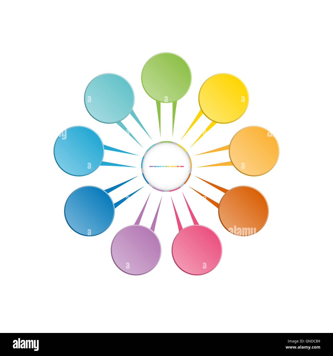 Infographic template colourful in the form of flower petals for nine ...