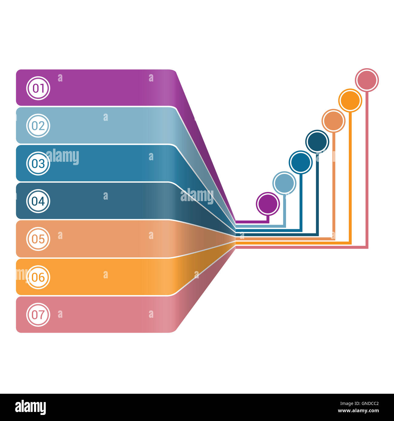 Infographic Strips Perspective 7 position Stock Photo - Alamy