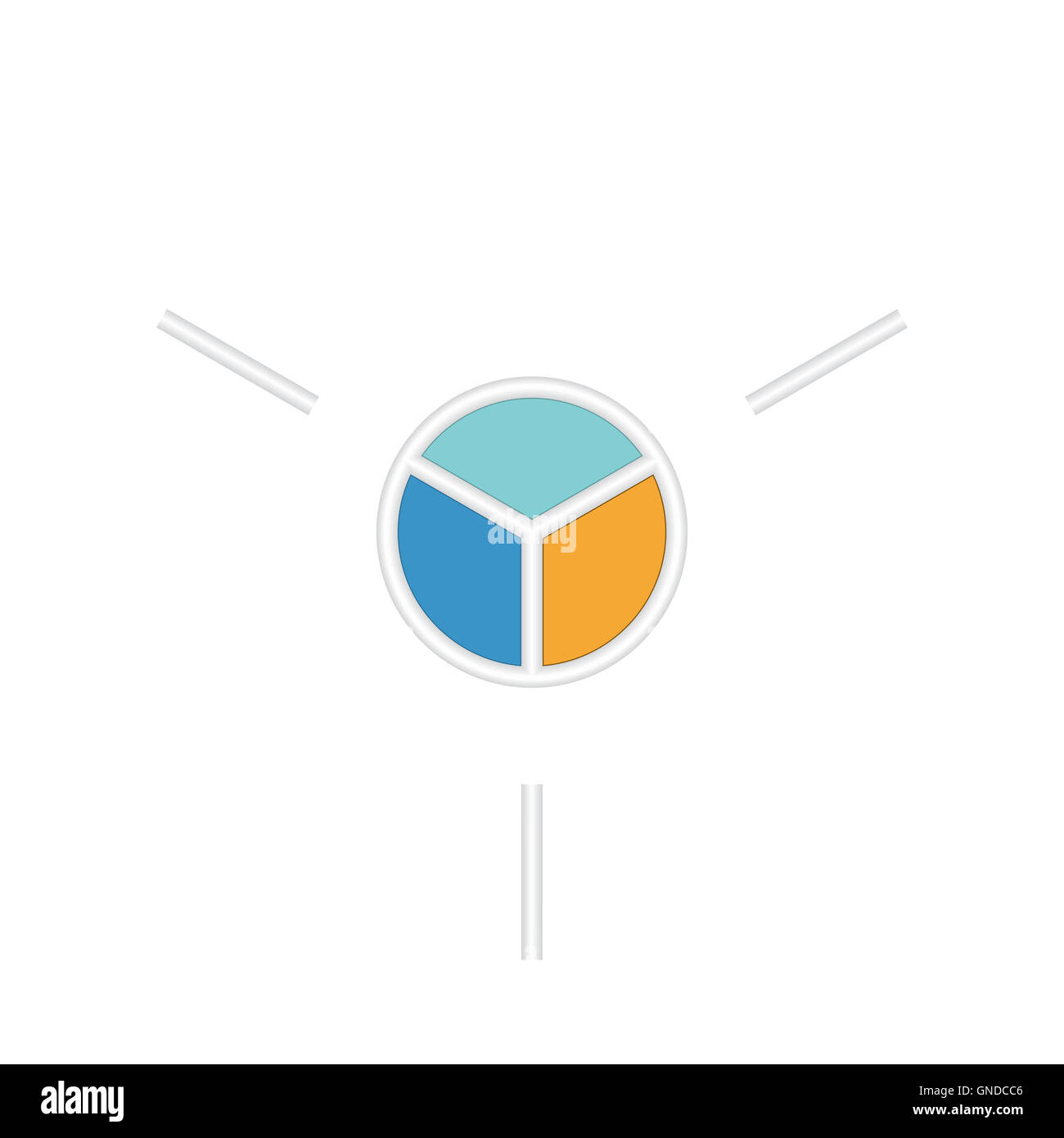 Circle template for infographic with text areas on 3 parts Stock Photo ...