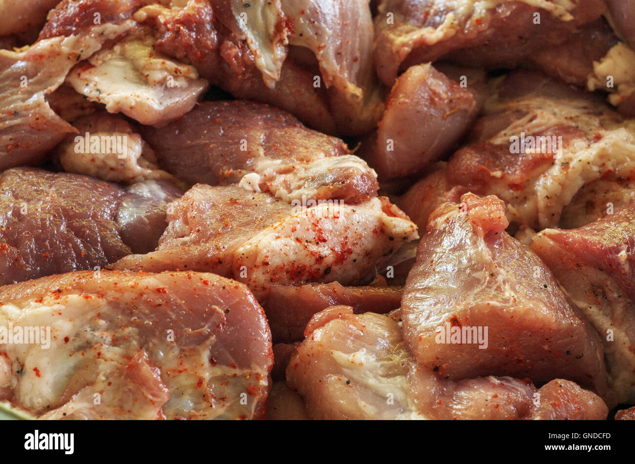 Fry chopped pieces meat hot hi-res stock photography and images - Alamy