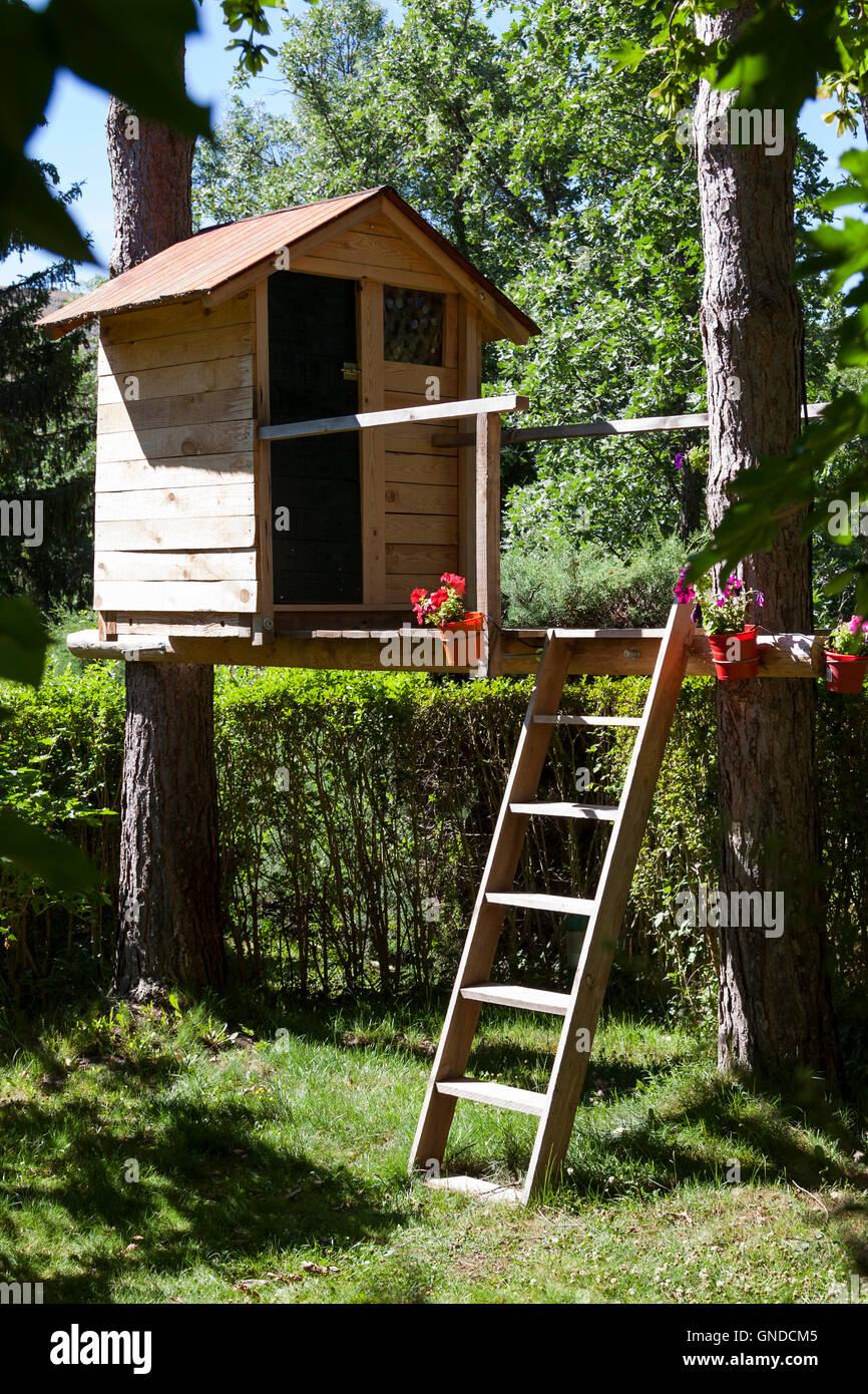 Wooden tree house children hi-res stock photography and images - Alamy