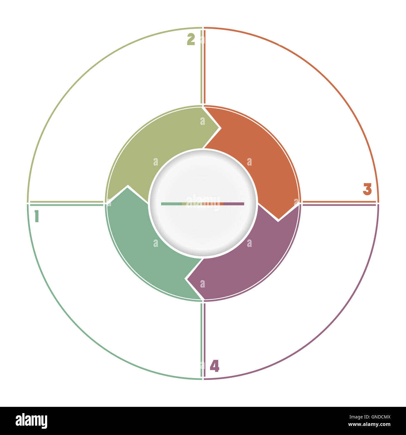 Infographic Ring from Arrows.Template cyclic process numbered for four ...